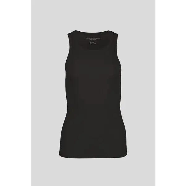 Majestic Filatures Lyocell Cotton Baby Rib Scoopneck Tank - Noir