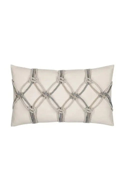 ELAINE SMITH Rope Hand Knotted Macrame Indoor & Outdoor Woven Accent Pillow - Grigio