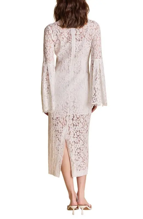 Endless Rose Lace Midi Dress With Long Bell Sleeves