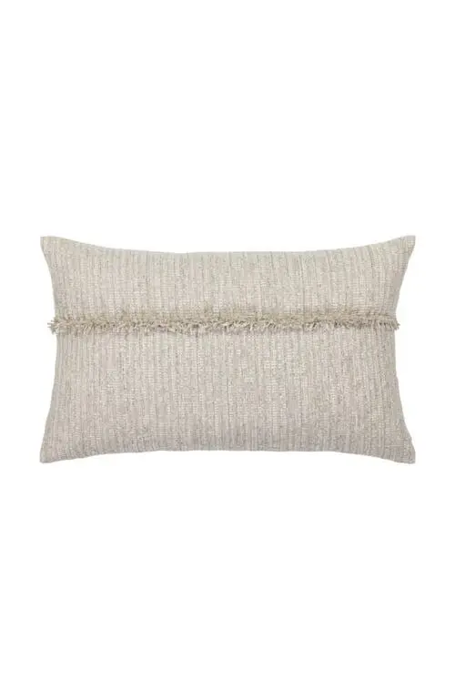 ELAINE SMITH Sumptuous Soft Chenille Fringed Indoor & Outdoor Woven Accent Pillow - Fawn