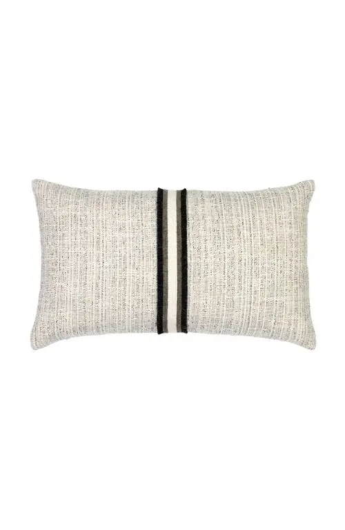 ELAINE SMITH Entity With Chenille Band Applique Indoor & Outdoor Woven Accent Pillow - Linen