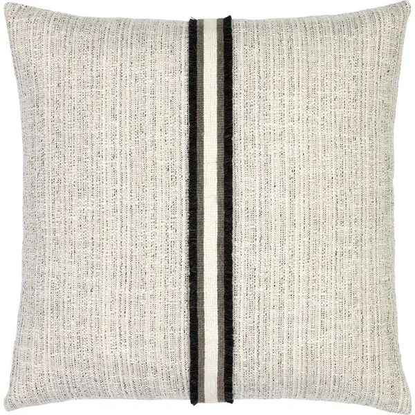 ELAINE SMITH Entity With Chenille Band Applique Indoor & Outdoor Woven Accent Pillow - Linen