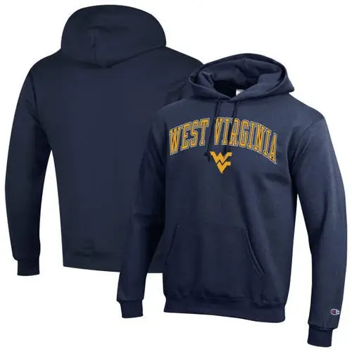 Champion West Virginia Mountaineers Arched Logo Fleece Pullover Hoodie - Navy