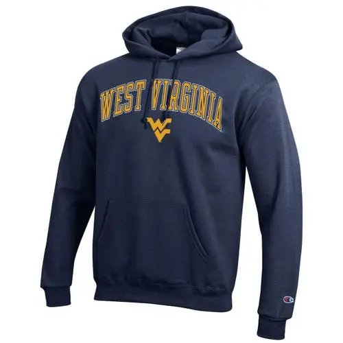 Champion West Virginia Mountaineers Arched Logo Fleece Pullover Hoodie - Navy