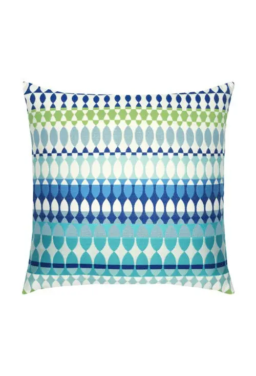 ELAINE SMITH Modern Oval Indoor & Outdoor Woven Accent Pillow - Ocean