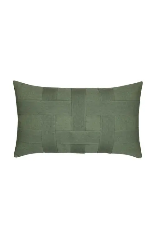 ELAINE SMITH Basketweave Hand Woven Indoor & Outdoor Accent Pillow - Fern