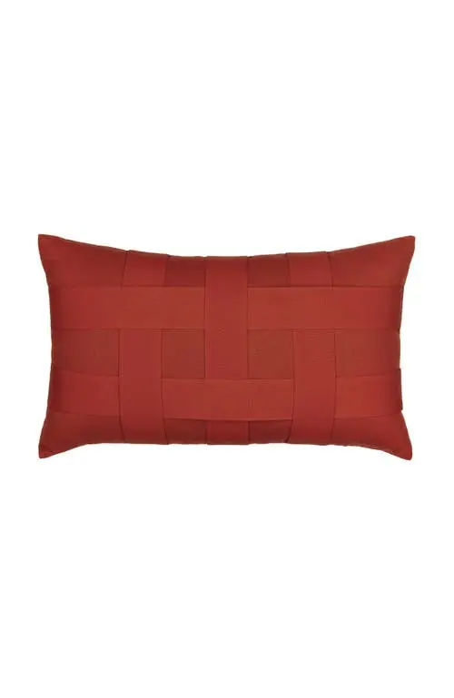 ELAINE SMITH Basketweave Hand Woven Indoor & Outdoor Accent Pillow - Rouge