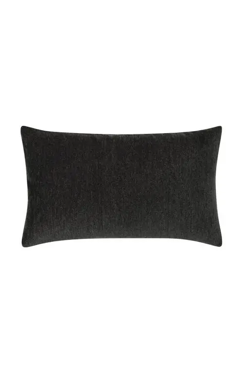 ELAINE SMITH Luxe Velour Plush Chenille Indoor & Outdoor Woven Accent Pillow - Charcoal