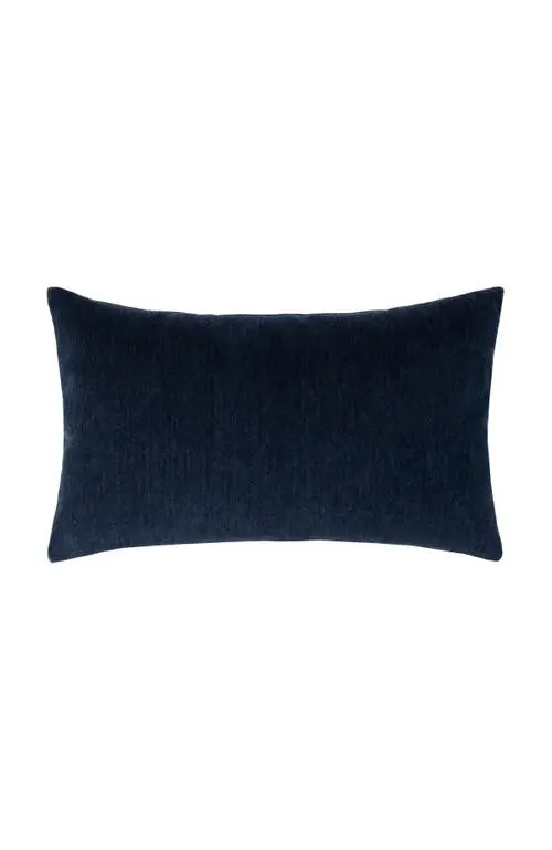 ELAINE SMITH Luxe Velour Plush Chenille Indoor & Outdoor Woven Accent Pillow - Indigo