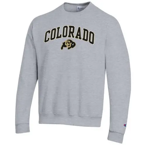 Champion Colorado Buffaloes Arch Over Logo Pullover Sweatshirt - Heather Gray
