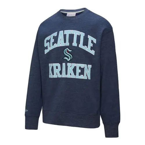 Mitchell & Ness Seattle Kraken Playoff Win Fleece Pullover Sweatshirt