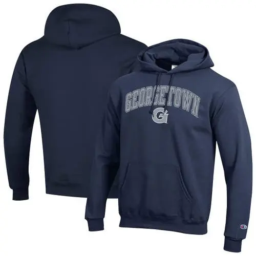 Champion Georgetown Hoyas Arched Logo Fleece Pullover Hoodie - Navy