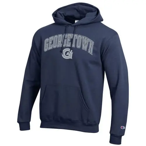 Champion Georgetown Hoyas Arched Logo Fleece Pullover Hoodie - Navy