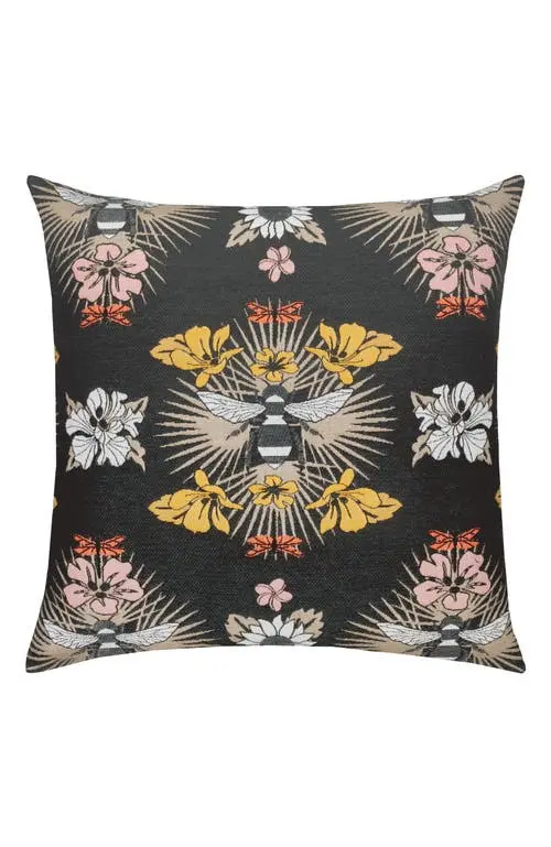 ELAINE SMITH Honey Bee Jacquard Chenille Accented Indoor & Outdoor Woven Accent Pillow - Multi