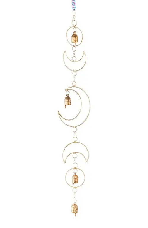 MATR BOOMIE Indukala Large Moon Phase Bell Wind Chimehome Decor - Gold