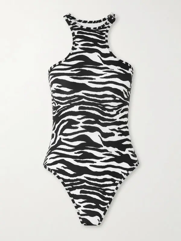 Attico Zebra-print Swimsuit - Animal Print