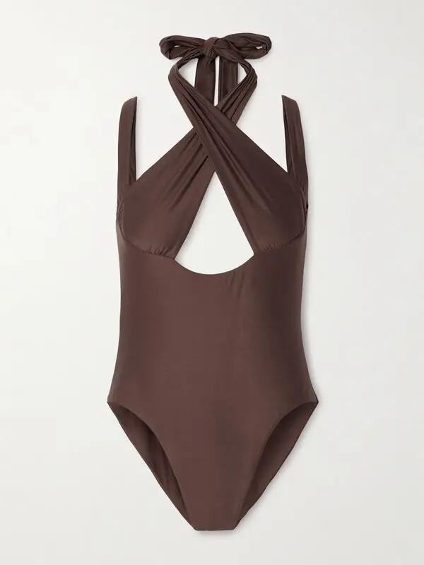 Kiki De Montparnasse La Sirene Halterneck Swimsuit - Brown
