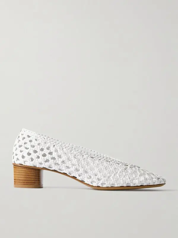 Le Monde Beryl Woven Leather Pumps - Neutrals