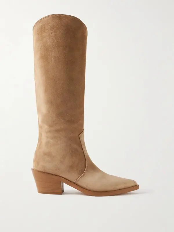 GIANVITO ROSSI Waylon 45 Suede Knee Boots - Neutrals