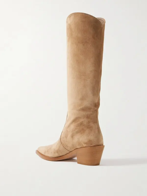 GIANVITO ROSSI Waylon 45 Suede Knee Boots - Neutrals