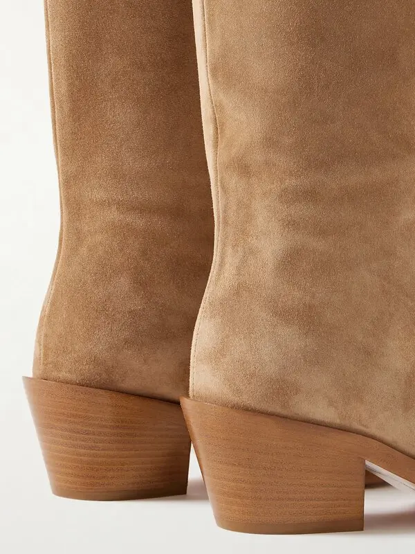 GIANVITO ROSSI Waylon 45 Suede Knee Boots - Neutrals