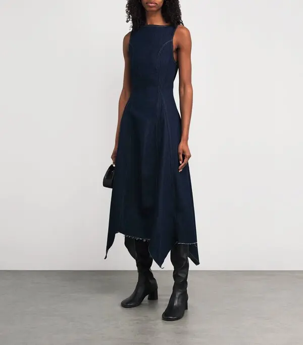 Eb Denim Cara Midi Denim Dress In Navy - 29% Off | Editorialist