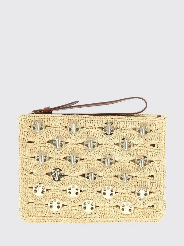 Rabanne Raffia Clutch - Beige
