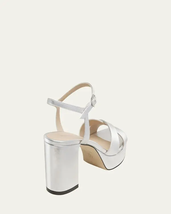 STUART WEITZMAN Dayna Platform Sandals - Silver
