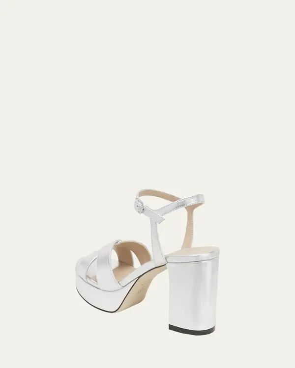 STUART WEITZMAN Dayna Platform Sandals - Silver