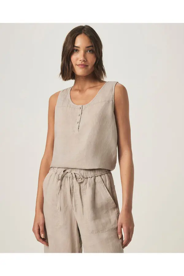 Splendid Stella Linen Tank - Brown