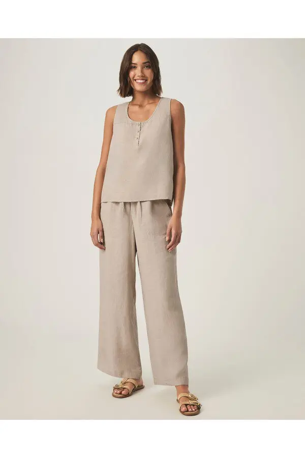 Splendid Stella Linen Tank - Brown