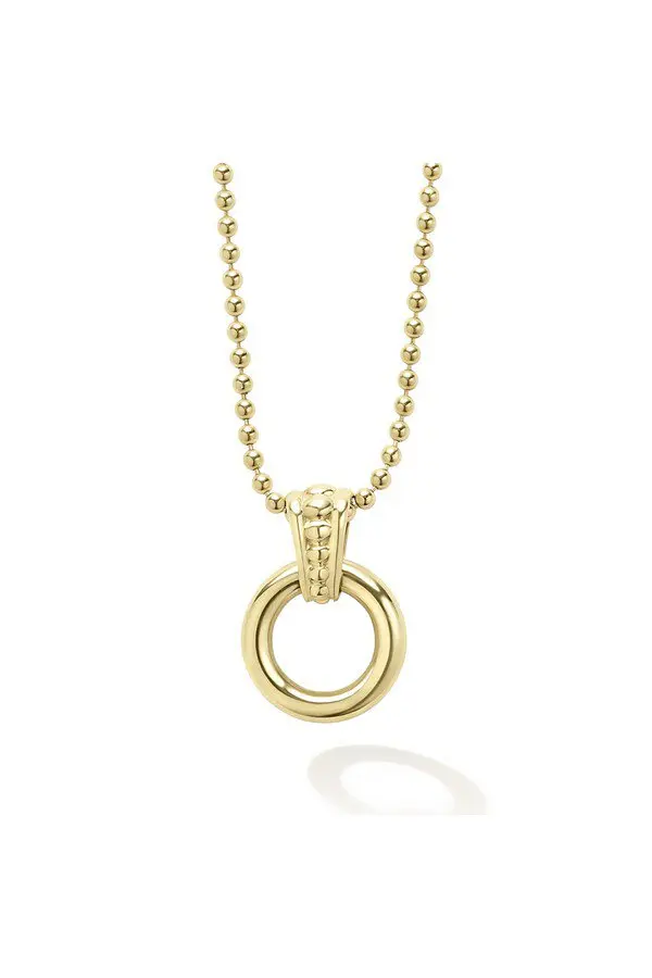 Lagos Meridian 18k Circle Pendant Necklace - Gold