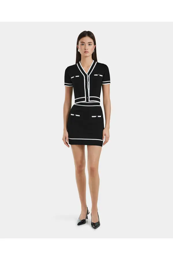Rudsak Fitted Knit Mini Skirt - Black