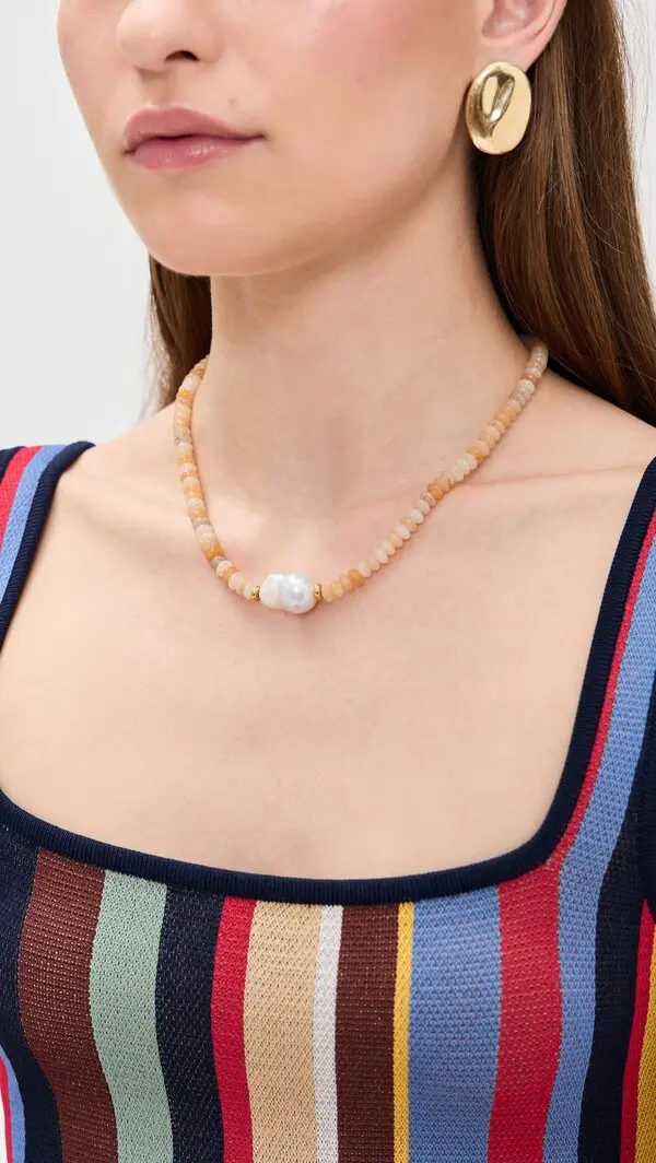 MAYAMAR Topaz And Baroque Pearl Necklace