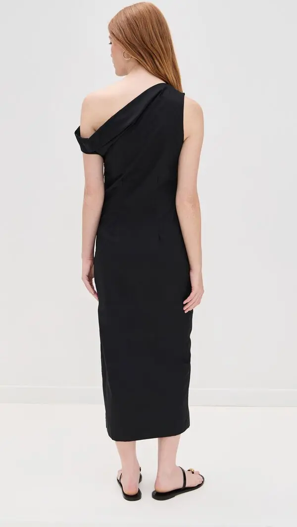 Enza Costa Poplin Sculptured Dress In Black - 60% Off | Editorialist