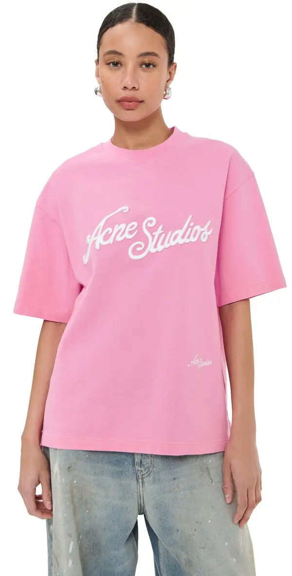 Acne Studios Exford Tourist Logo Tee - Bubble Pink