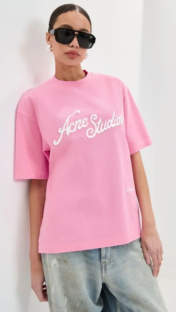 Acne Studios Exford Tourist Logo Tee - Bubble Pink
