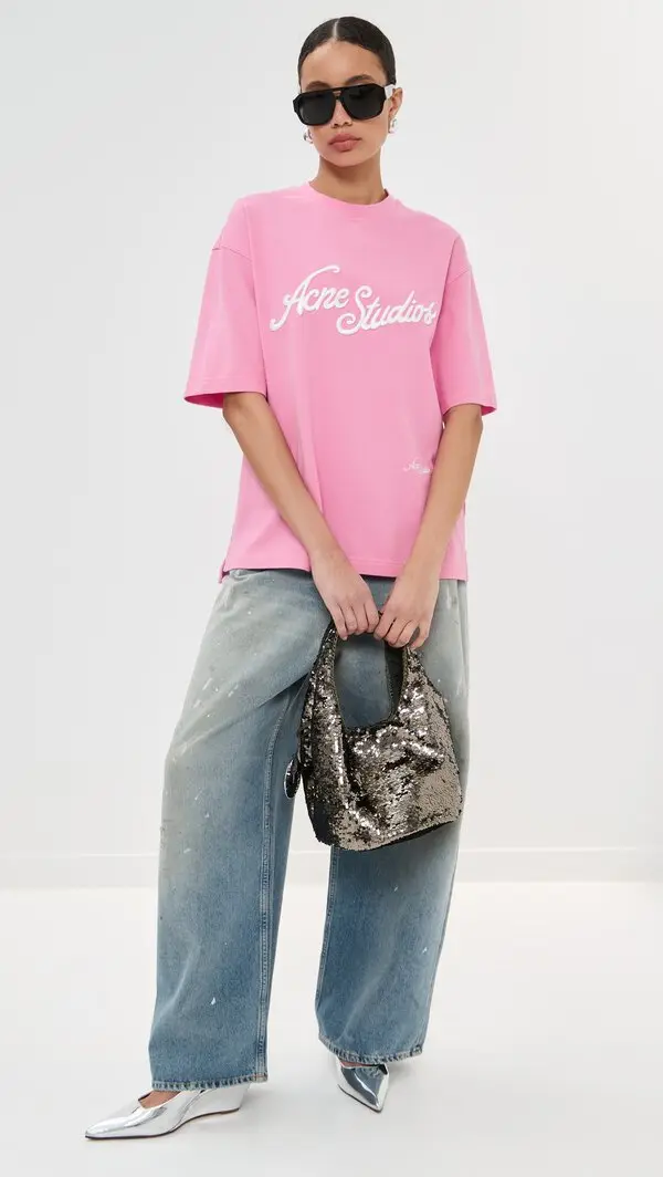 Acne Studios Exford Tourist Logo Tee - Bubble Pink