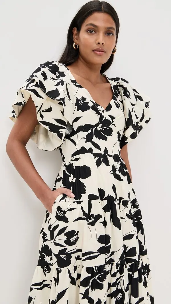 knee length dresses for ladies Colorblock Shirt Midi Dress – English Factory