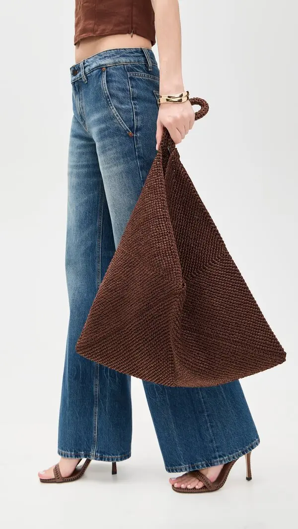 A.L.C. Sid Raffia Tote - Chocolate