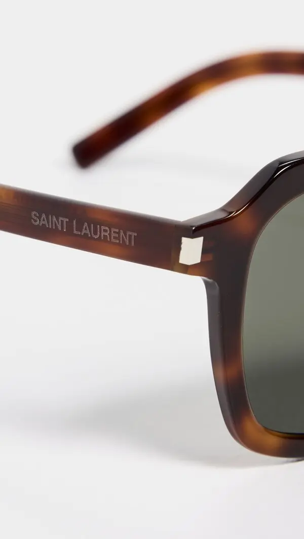 Saint Laurent Slim Square Frame Sunglasses