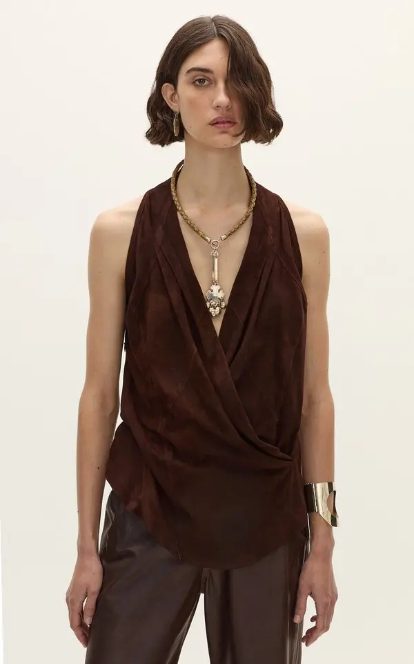 CURATORIA Halter Top - Brown