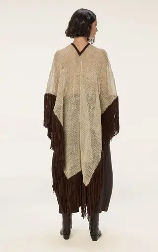 CURATORIA Viento Long Poncho - White