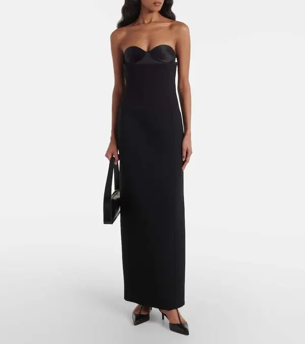 Khaite Yael Crêpe Maxi Dress - Black