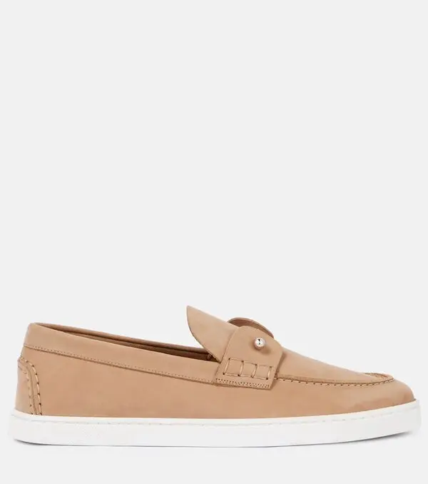 CHRISTIAN LOUBOUTIN Chambeliboat Leather Slip-on Shoes - Brown