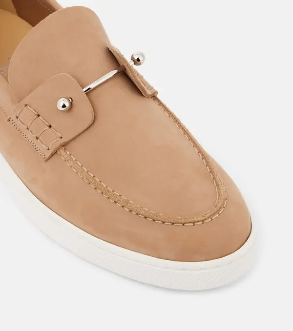 CHRISTIAN LOUBOUTIN Chambeliboat Leather Slip-on Shoes - Brown