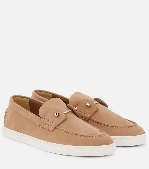 CHRISTIAN LOUBOUTIN Chambeliboat Leather Slip-on Shoes - Brown