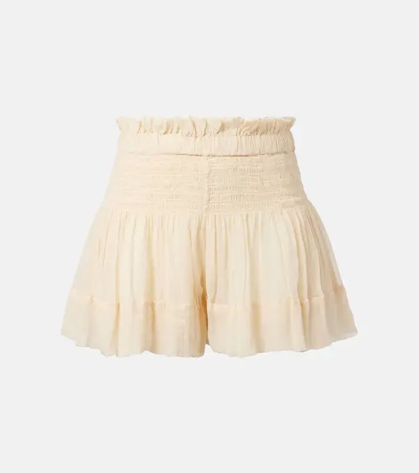 Isabel Marant Étoile Maelly Shirred Silk Shorts - Beige
