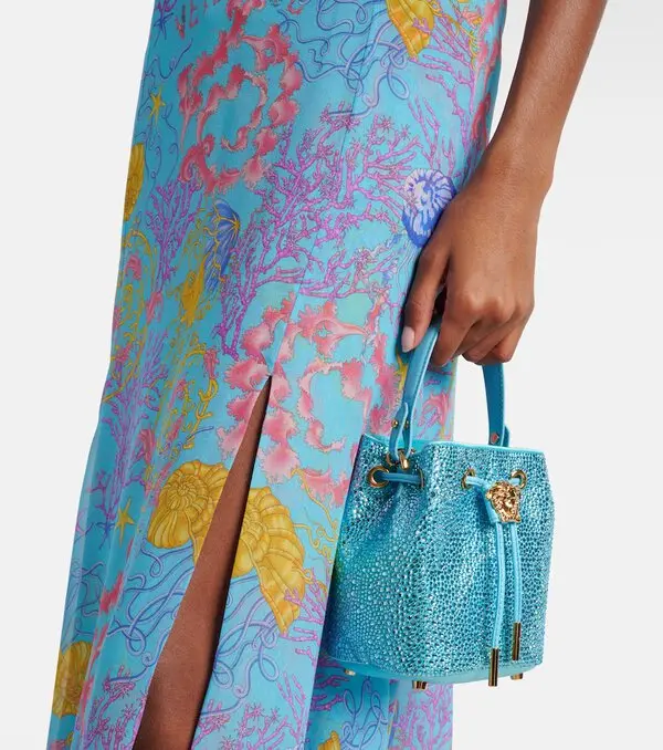 Versace La Medusa Medium Embellished Bucket Bag