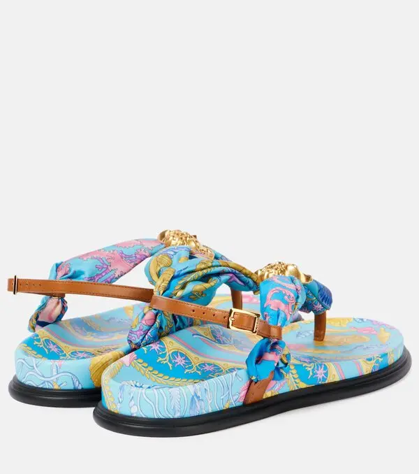 Versace La Medusa Printed Thong Sandals